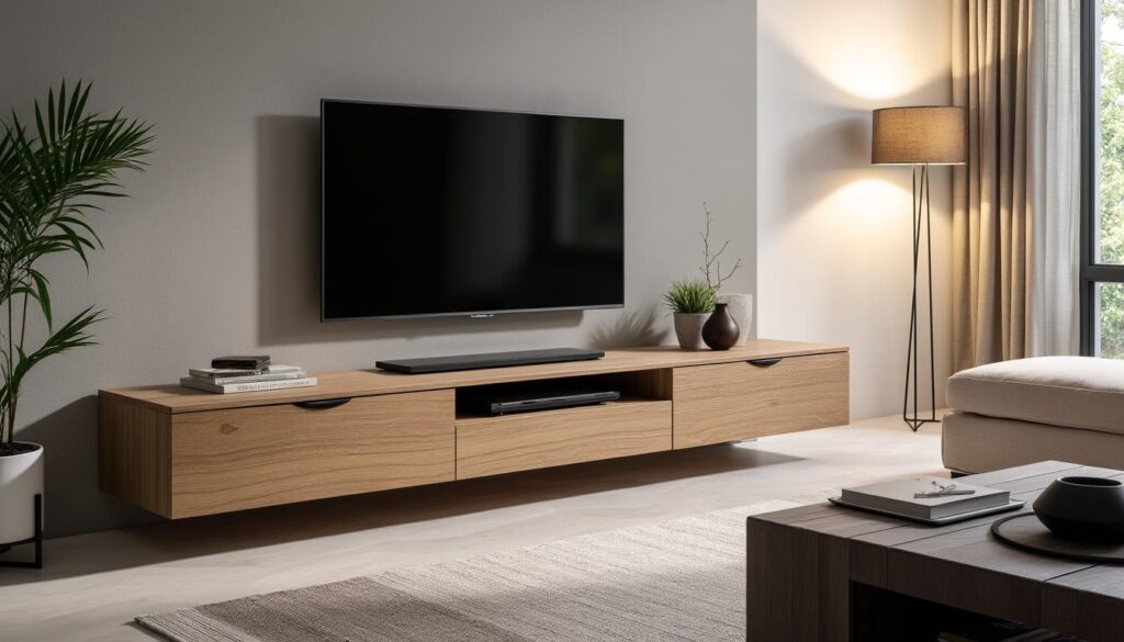 Kikua : meuble TV 130 cm gris cendré, un choix pratique et esthétique